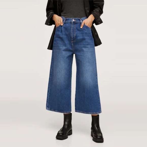 Mango | Jeans | Mng Denim Wide Leg Crop Jeans | Poshmark